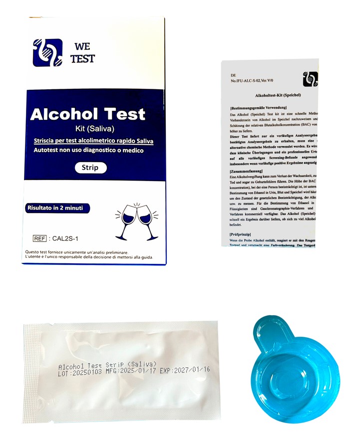 Test de Alcohol de Detección Rápida en Saliva Formato Tira - 1 Prueba ...